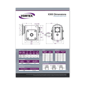 Worm Gear Spec Sheets (X Series) - Vortex Speed Reducers